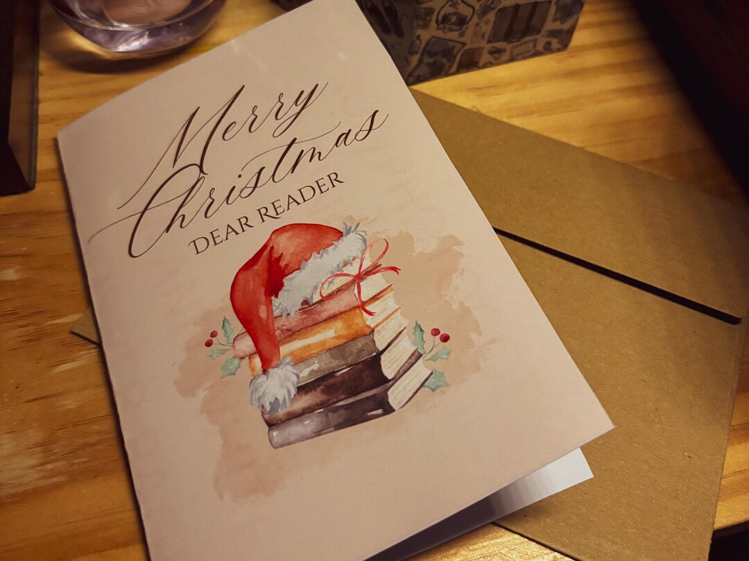 Merry Christmas Dear Reader Greeting Card, Printable Book Christmas ...