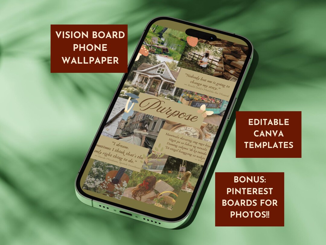 Vision Board Phone Wallpaper Template, Editable Vision Board Template ...