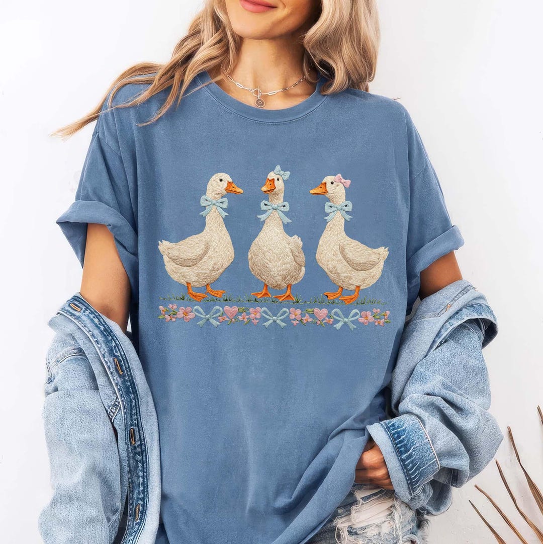 Vintage 80s Goose Png, Faux Embroidery Funny Goose Png, Retro ...