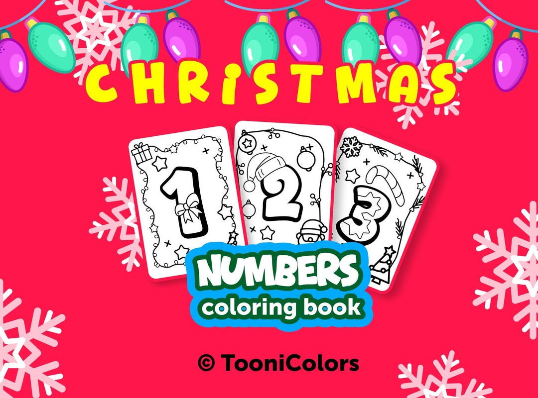 Numbers Coloring Book Christmas Theme - Etsy