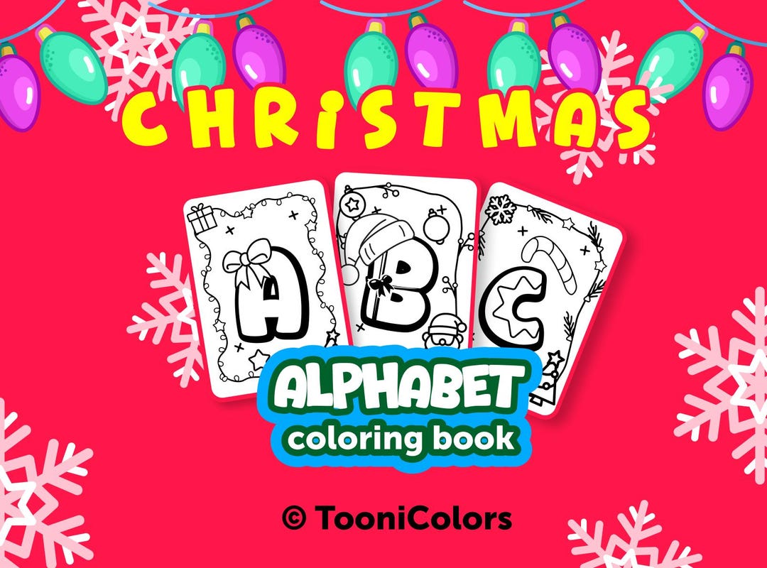 Alphabet Coloring Book Christmas Theme - Etsy