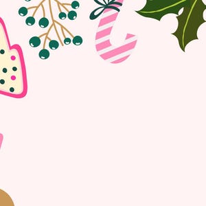 Pink Christmas Border Printable Card - Festive Holiday Greeting - Etsy