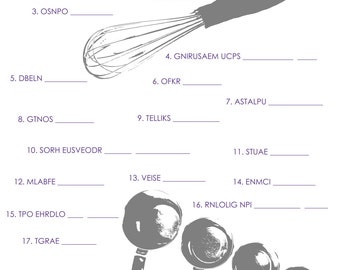 Kitchen Word Scramble - Etsy