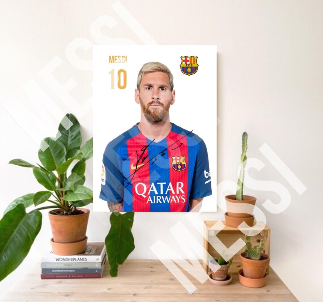 Lionel Messi FC Barcelona Inspired Portrait on Glossy Photo Paper A4 ...