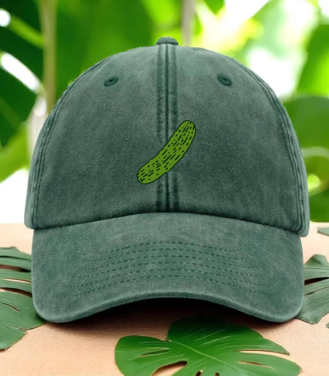 Funny Pickle Embroidered Hat, Minimalist Green Pickle Cap, Quirky Dad ...
