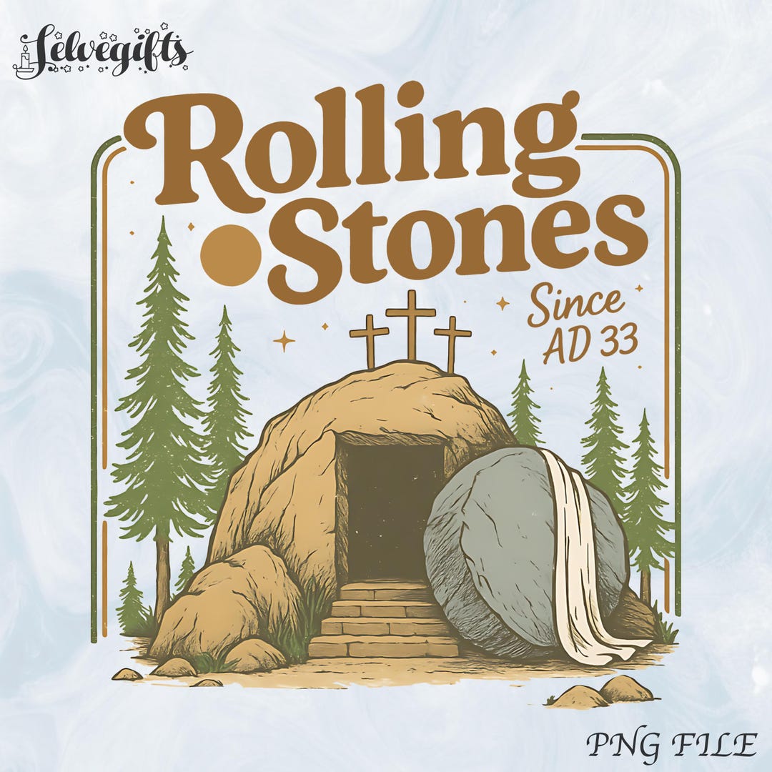 He is Risen PNG - Rolling Stones Easter Christian Design - Funny ...