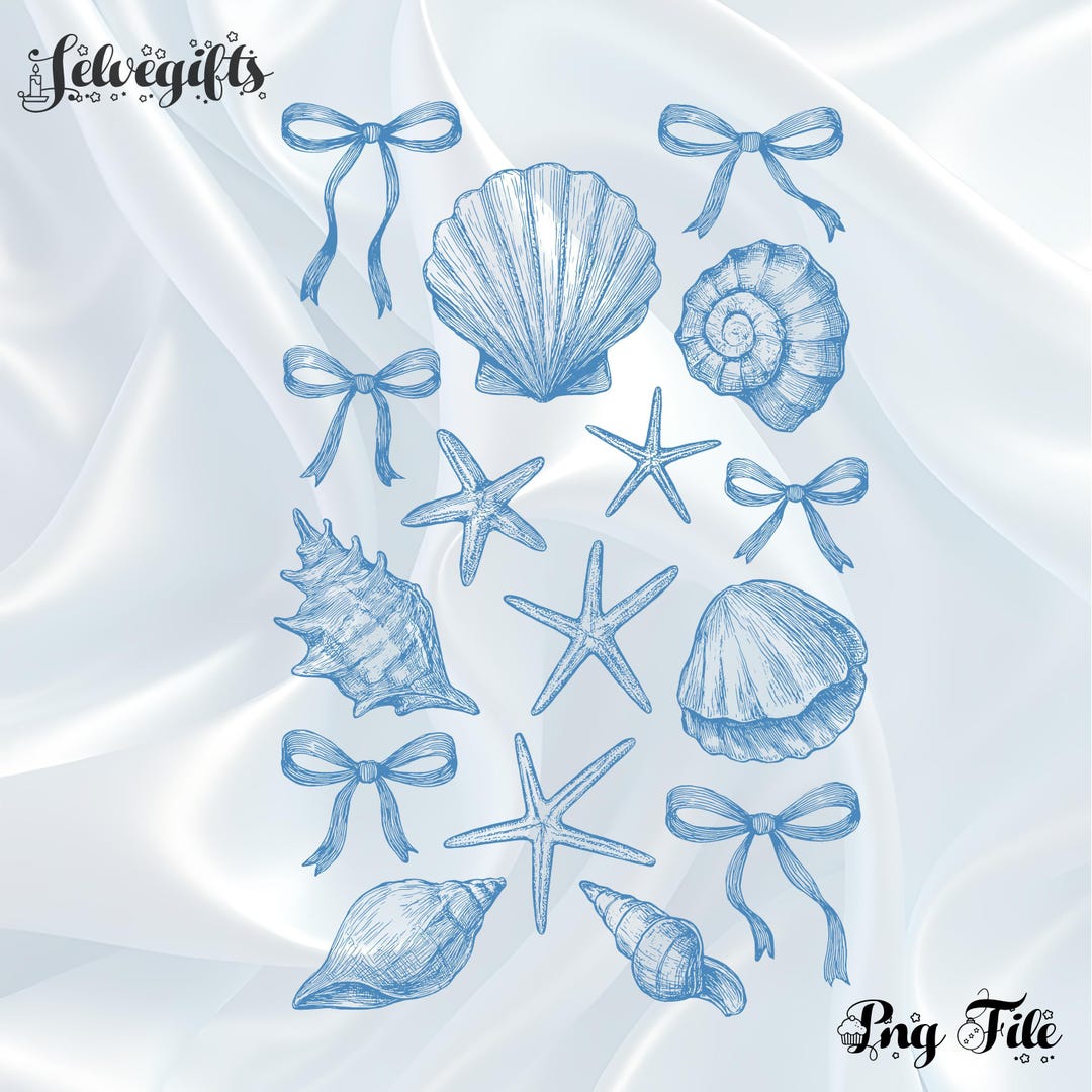 Coquette Seashell PNG, Beach Aesthetic Clipart, Retro Summer Vibes PNG ...