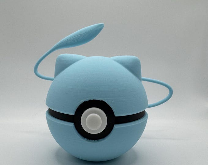 Shiny Mew Inspired Pokéball | 3D Printed Pokémon Collectible | Mystical ...