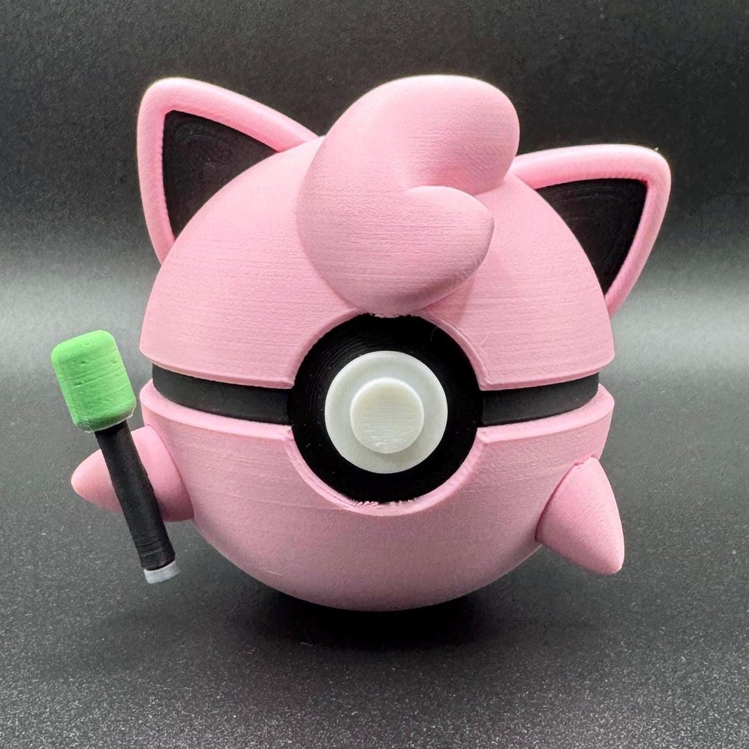 Jigglypuff Inspired Pokéball | 3D Printed Pokémon Collectible ...