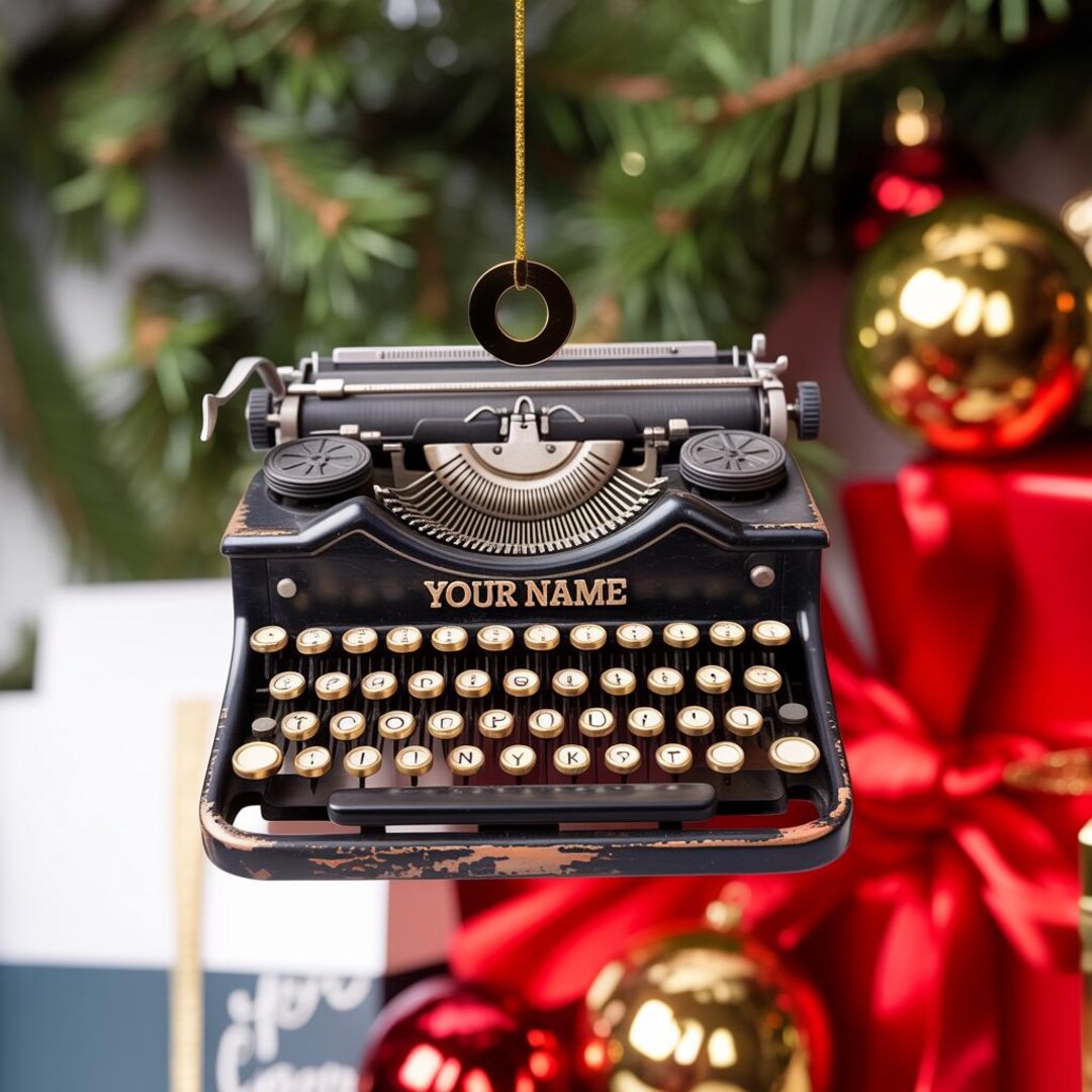 Personalized Typewriter Ornament, Typewriter Lovers Christmas Ornament ...