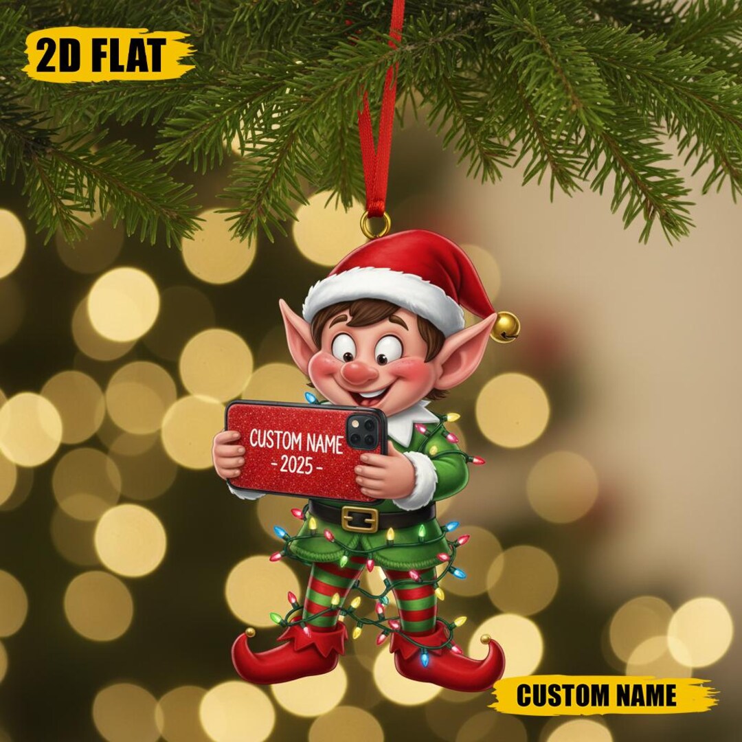 Personalized Funny Elf Ornament, Elf Christmas Ornament, Christmas ...