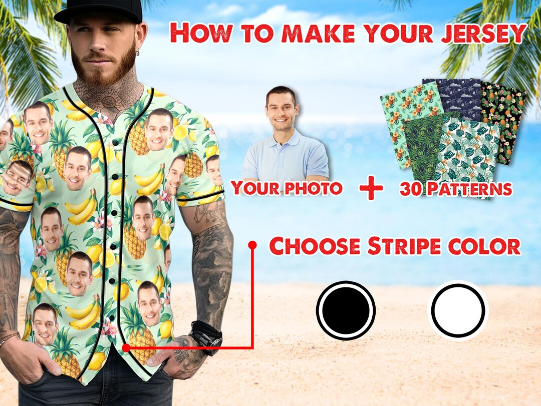 Custom Hawaiian Baseball Jersey for Summer Party Gift Custom Tiki ...