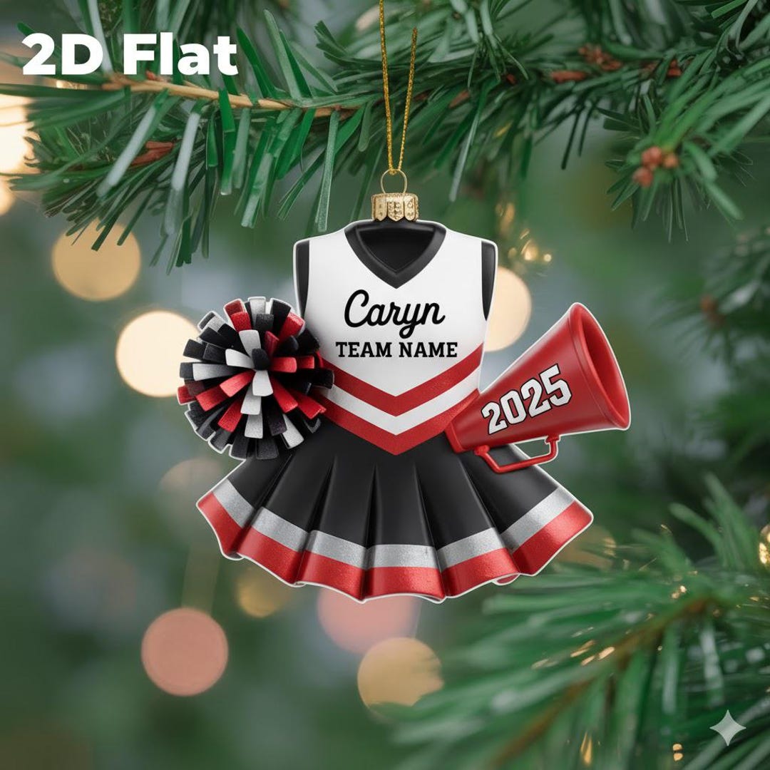 Personalized Cheerleader 2D Flat Ornament, Cheerleader Team Ornament ...