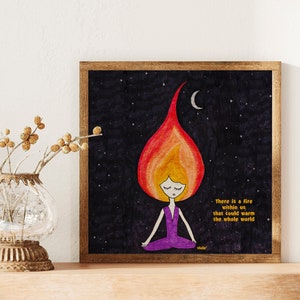 Art Print "the Fire Within", Sacred Feminine, Fire Woman, Wall Art ...