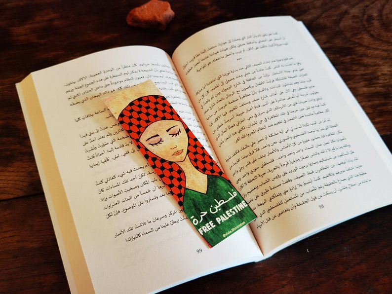 Free Palestine Bookmark, Illustrated bookmarks, book lover, bookmark ...