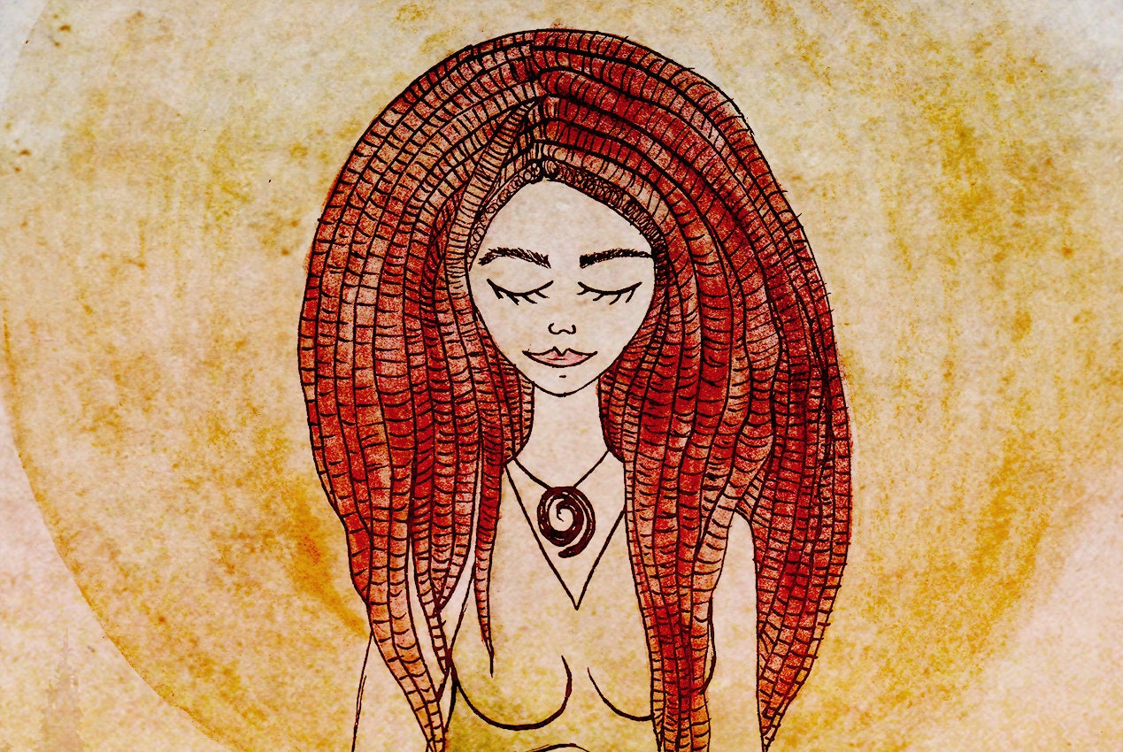 Eileithyia Birth Goddess, Feminine goddess art, Dreads pregnant woman ...
