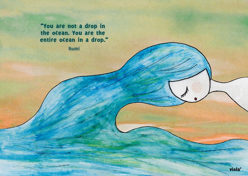 Art Print be Water Rumi Wall Art Rumi Poem - Etsy