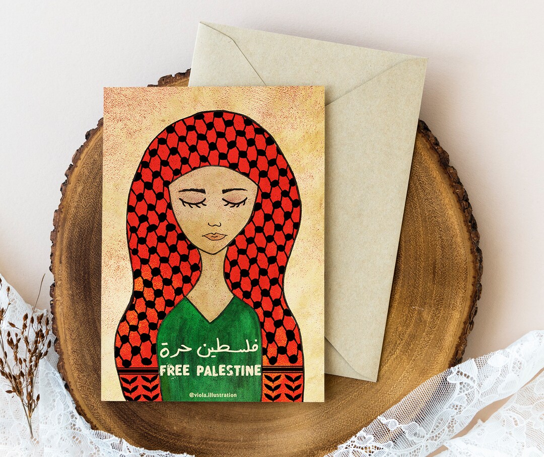 Free Palestine Postcard, Palestine Liberation Artwork, Activist ...