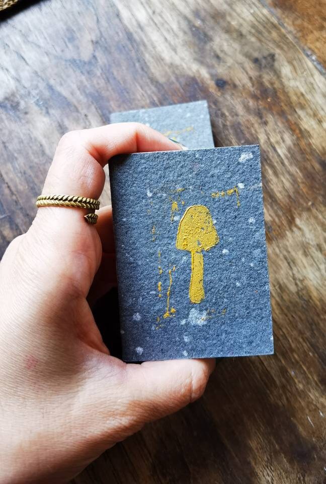 Mushroom Tiny Notebook Micro Journal Recycled Notepad - Etsy