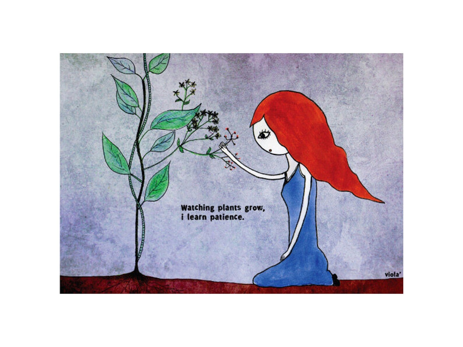Art Print learning Patience, Wall Art, Plant Illustration, Mystical Art ...