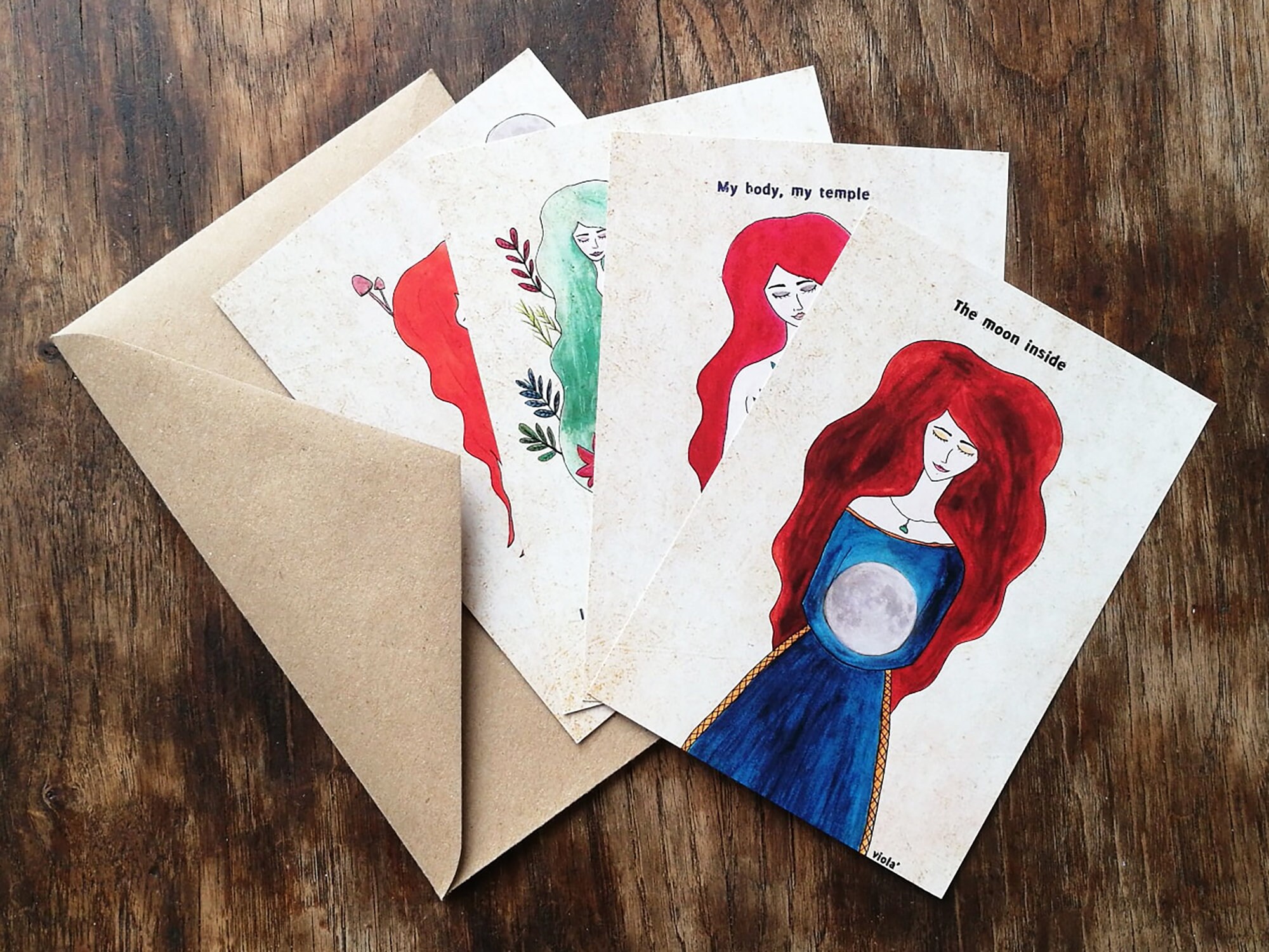 Ecofeminism - Set of 4 Postcards, Wild Woman, Divine Feminine, Feminist ...