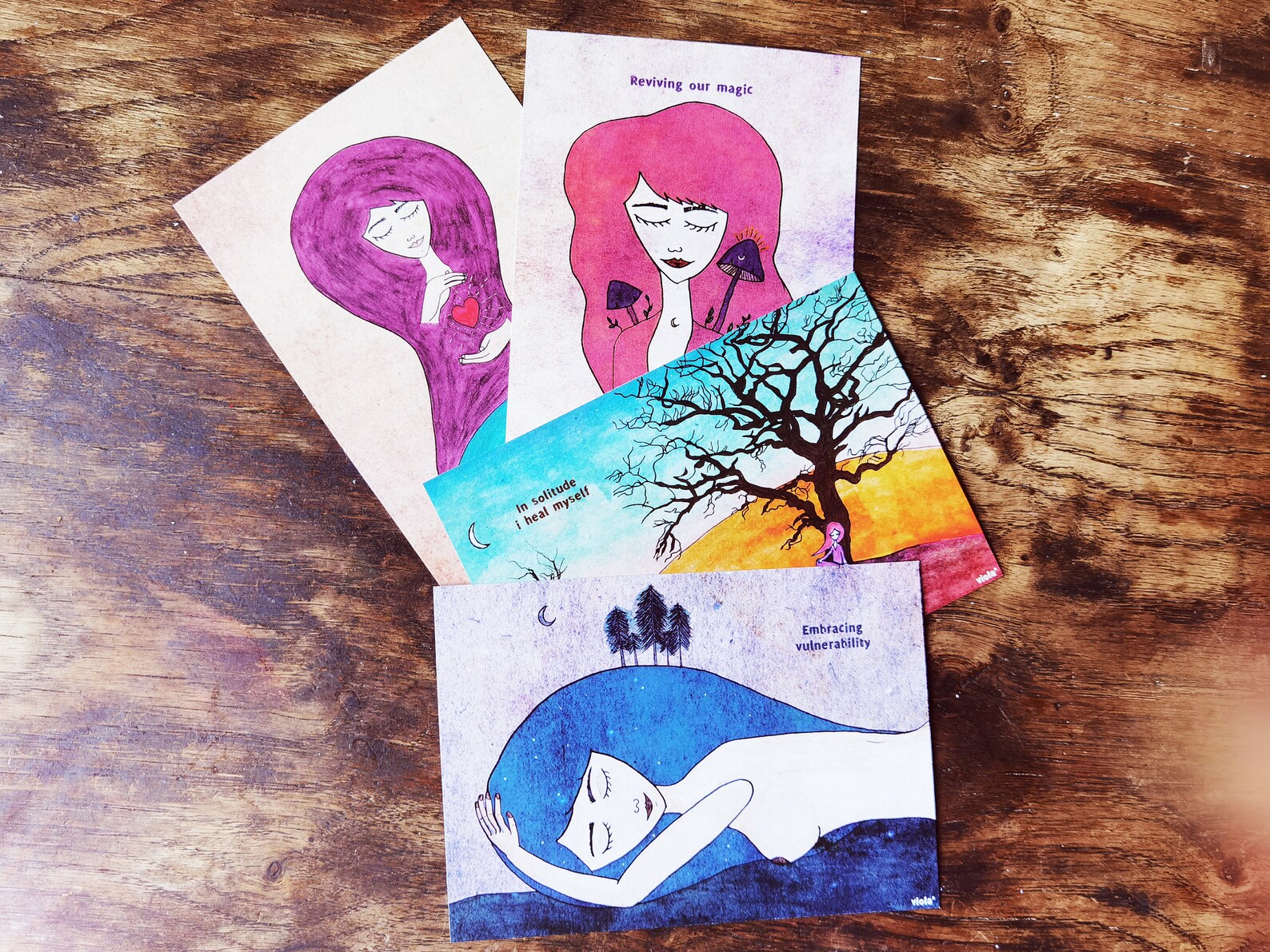 Self-healing Journey Set of 4 Postcards Wild Woman Divine - Etsy