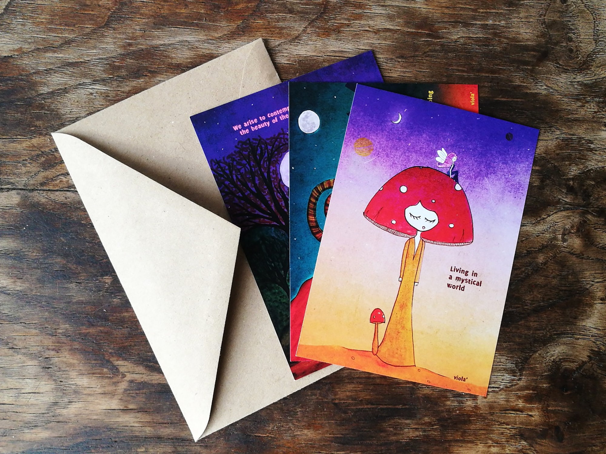 Mystical Postcards set of 3 Magical Art Whimsical - Etsy