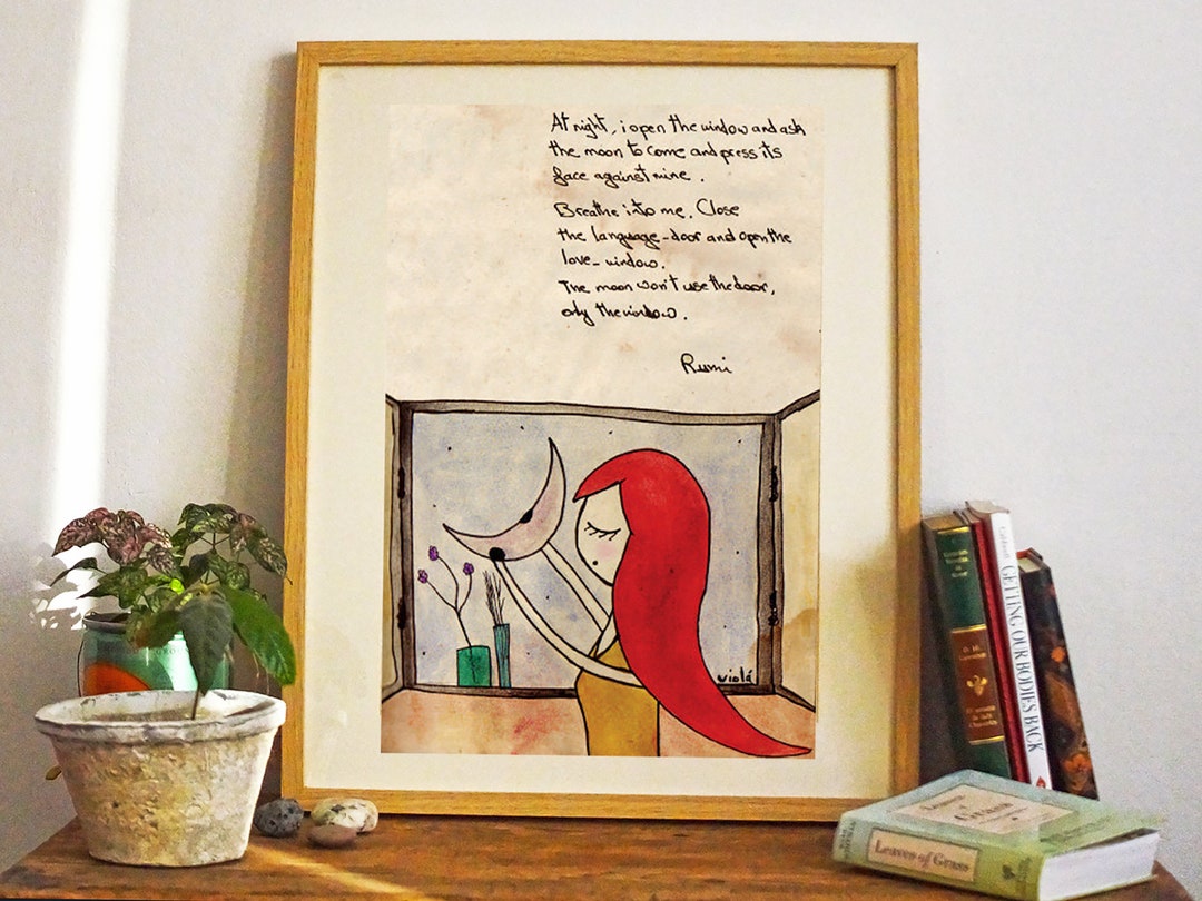 Love-window Rumi Wall Art, Rumi Poem Gift, Rumi Quote, Poetry Wall Art ...