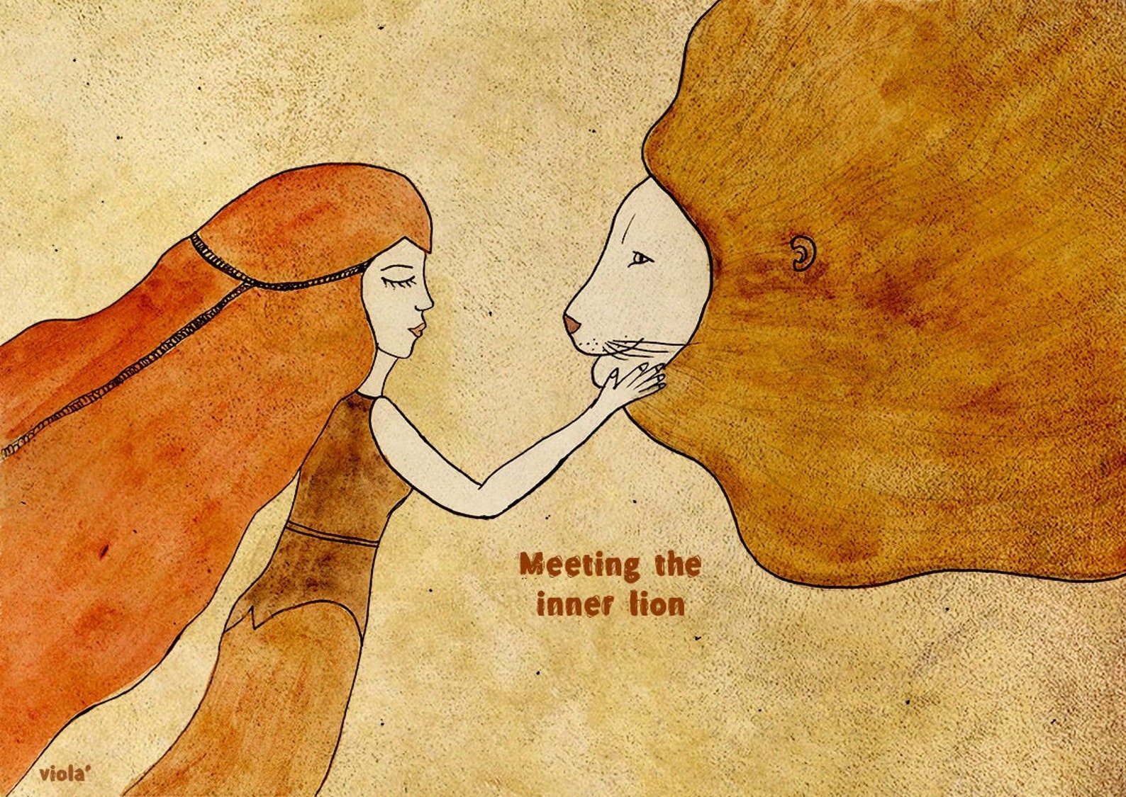 Art Print inner Lion Spiritual Wall Art for - Etsy