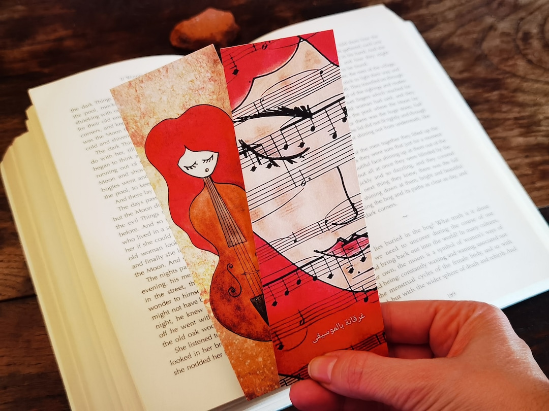 Watercolor Music Bookmarks, Recycled Paper, Set of 2, Musical Notes ...