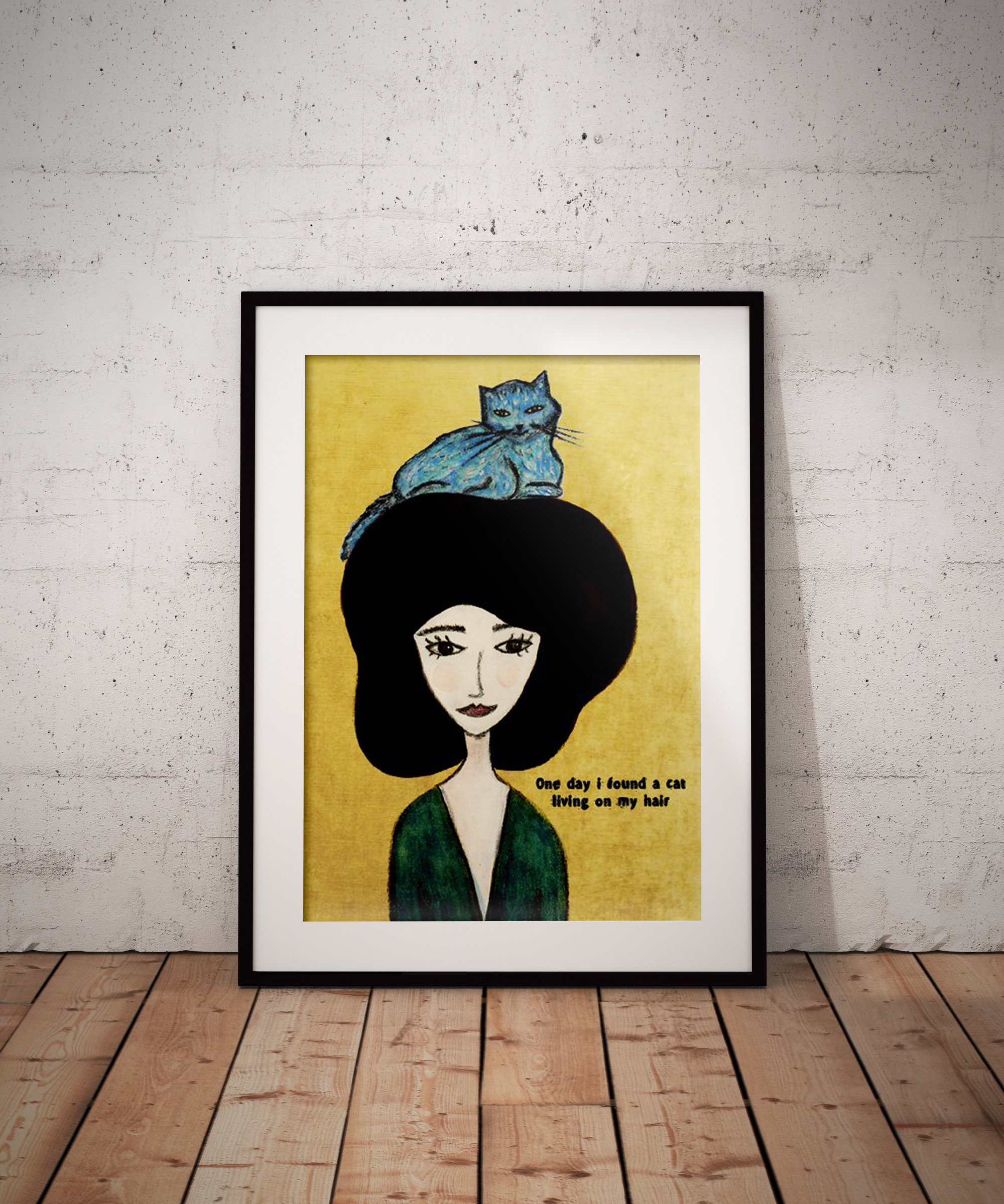 Art Print cat Lady Wall Art Blue Cat Cat Lover - Etsy