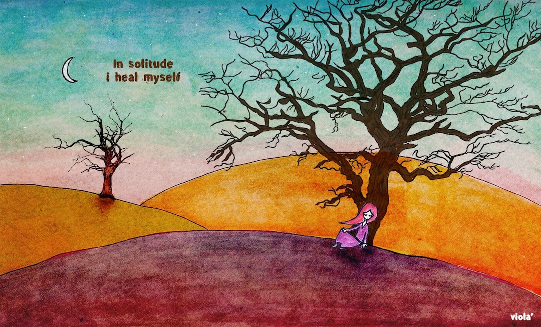 Art Print "fertile Solitude", Forest Woman, Inner Work, Self Care, Time ...