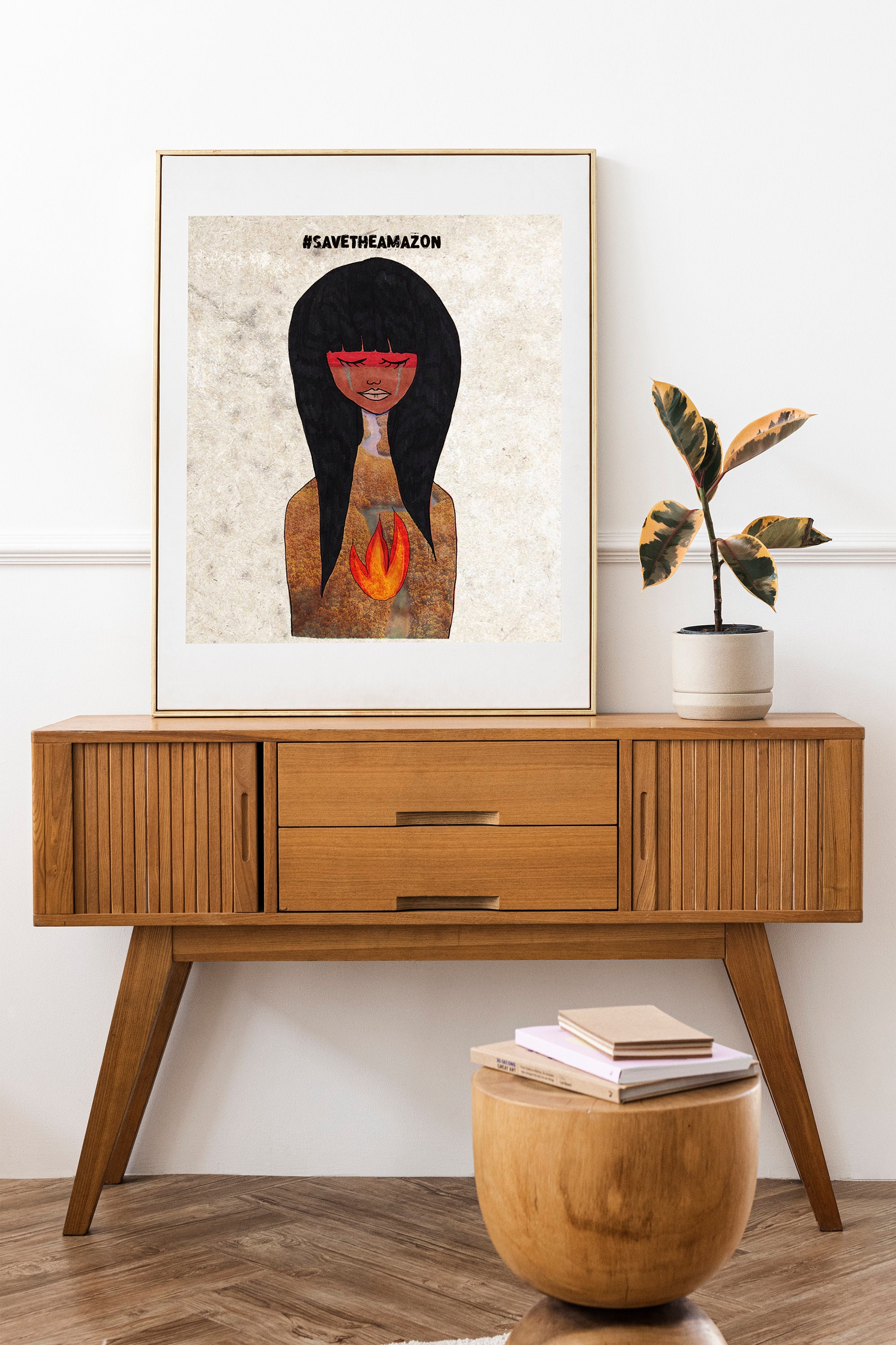 Art Print, "save the Amazon", Wall Art, Indigenous, Wild Woman, Amazon ...
