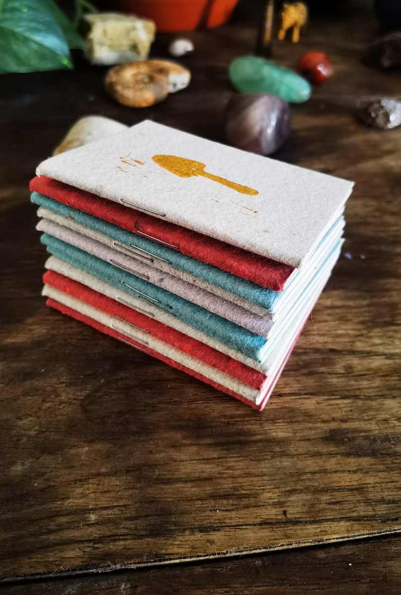 Mushroom Tiny Notebook, Micro-dosing Journal, Recycled Notepad, Handmade To-do Notebook ...