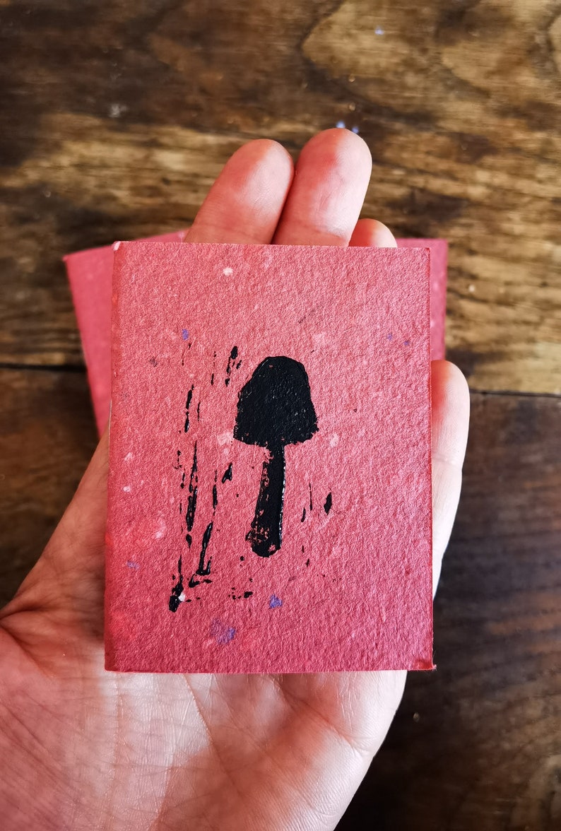 Mushroom Tiny Notebook Micro Journal Recycled Notepad - Etsy