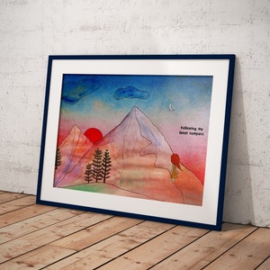 Art Print "inner Compass", Wall Art, Red-haired Girl, Inner Compass ...