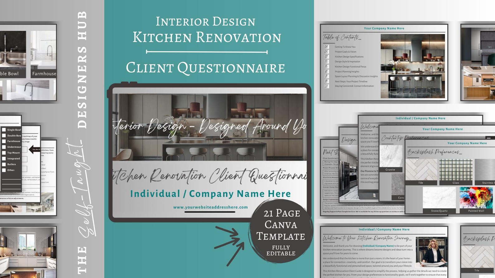 Interior Design Kitchen Renovation - Editable Canva Template for ...