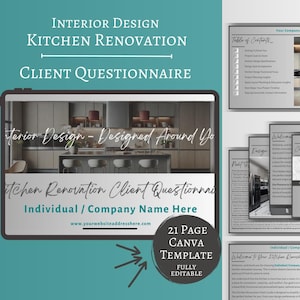 Interior Design Kitchen Renovation - Editable Canva Template for ...