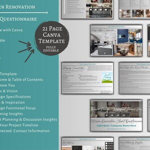 Interior Design Kitchen Renovation - Editable Canva Template for ...