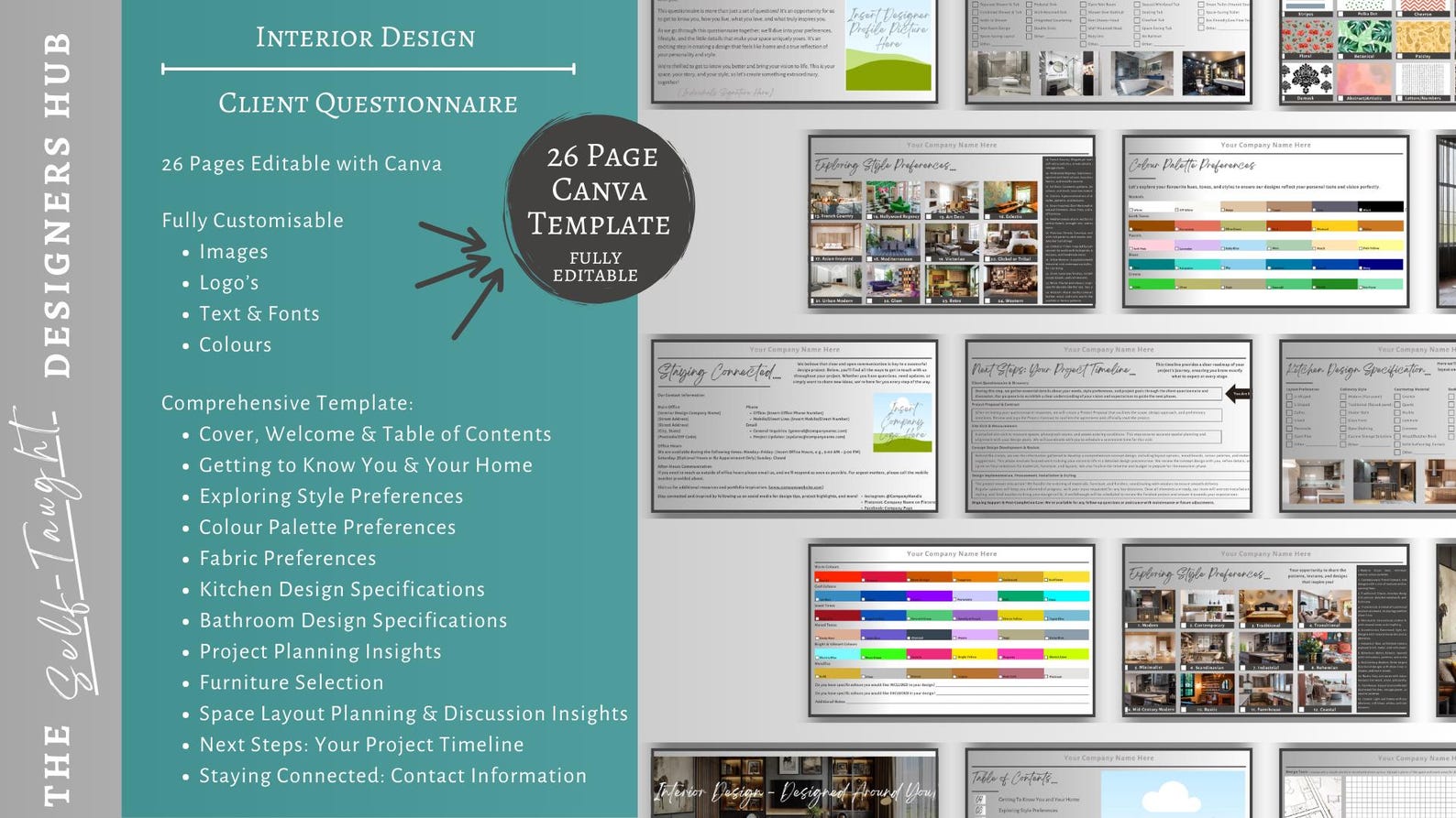 Interior Design Client Questionnaire - Editable Canva Template ...