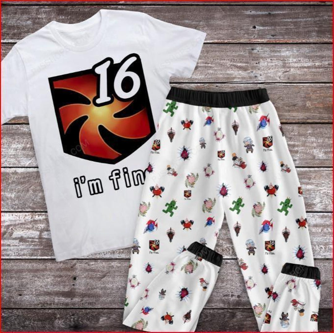Final Fantasy XIV Christmas Pajamas Set, FFXIV Pajamas Set, Final ...