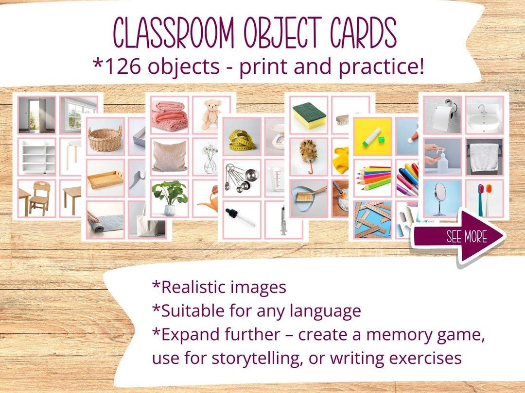 Montessori Classroom Object Cards Printable | Vocabulary Matching Cards ...
