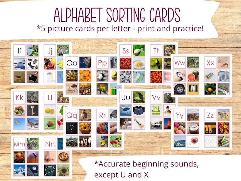 Montessori Alphabet Sorting Cards Printable | ABC Matching Game| Letter ...