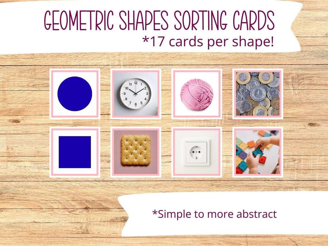 Montessori Geometric Shapes Sorting Cards Printable - Etsy