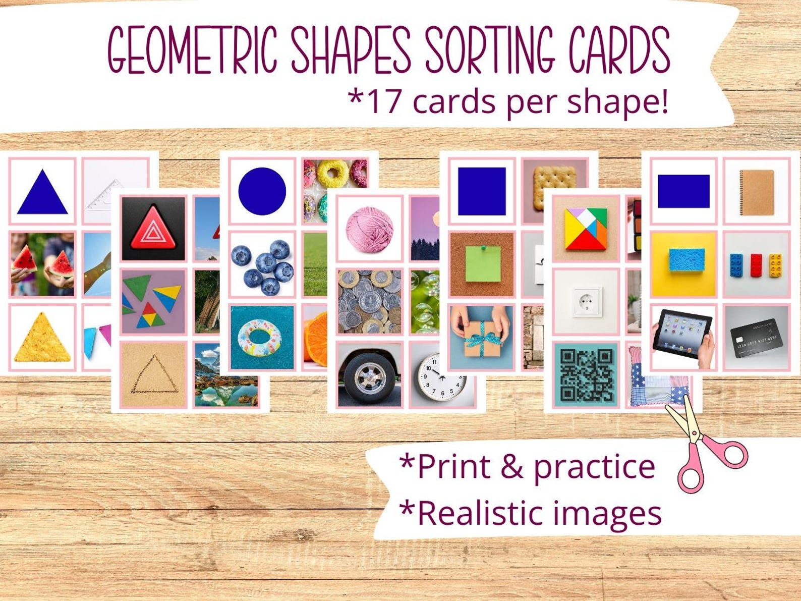 Montessori Geometric Shapes Sorting Cards Printable - Etsy