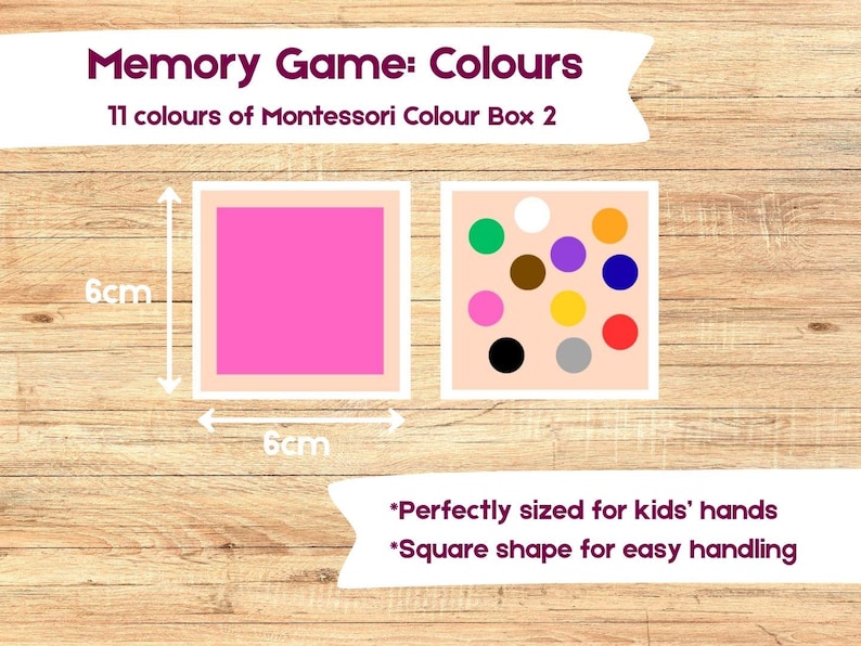 Printable Montessori Memory Matching Game: Colours (colour Tablets of ...