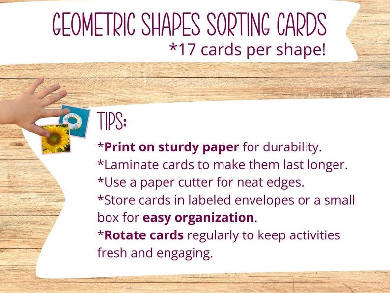Montessori Geometric Shapes Sorting Cards Printable - Etsy