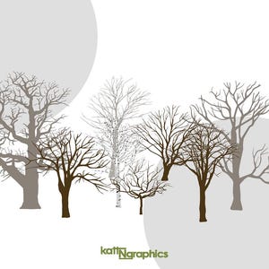 Trees Four Seasons - Flat Vector Graphic Illustration - 32 Clipart ...