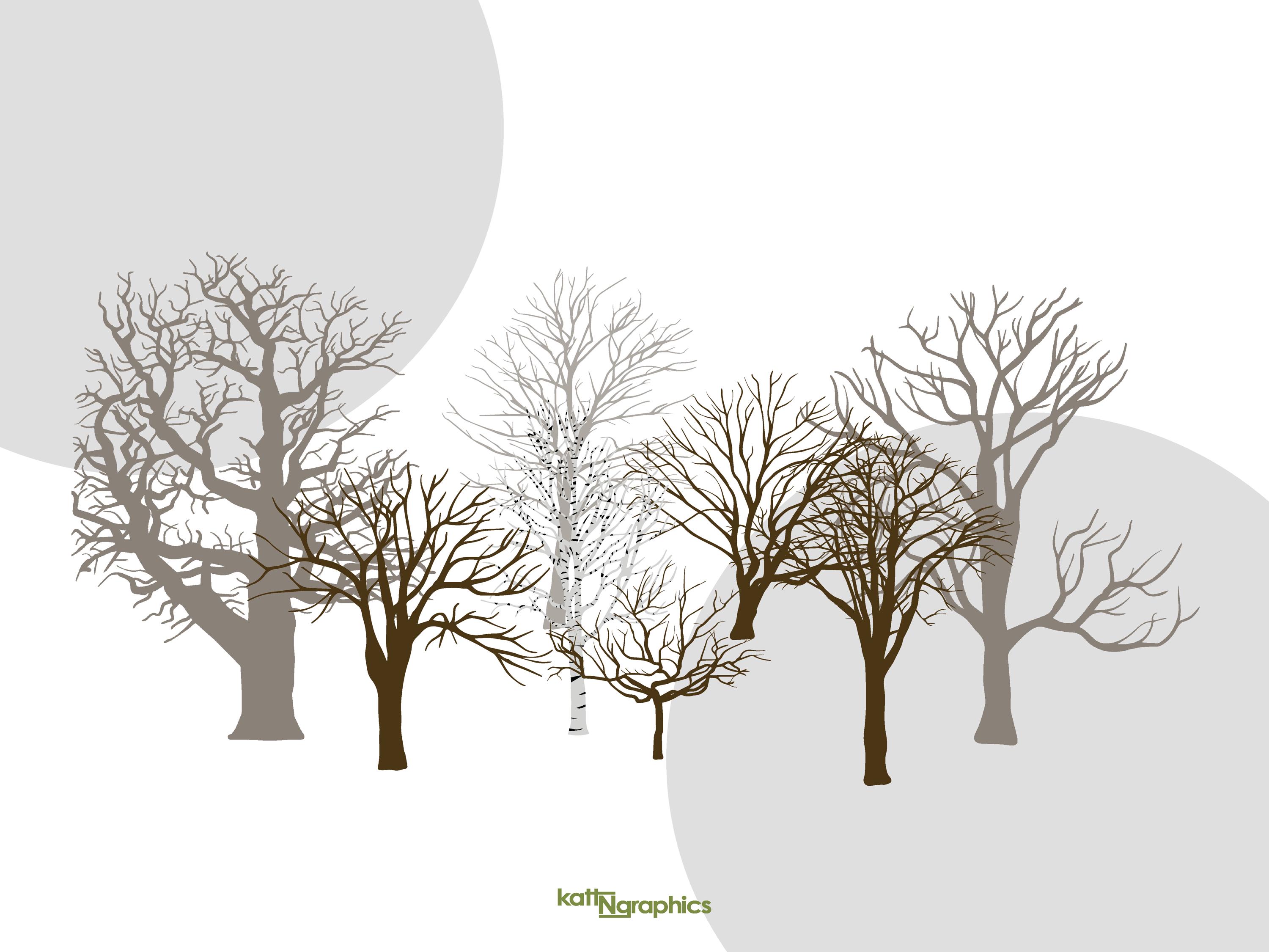 Trees Four Seasons Flat Vector Graphic Illustration 32 Clipart Trees ...