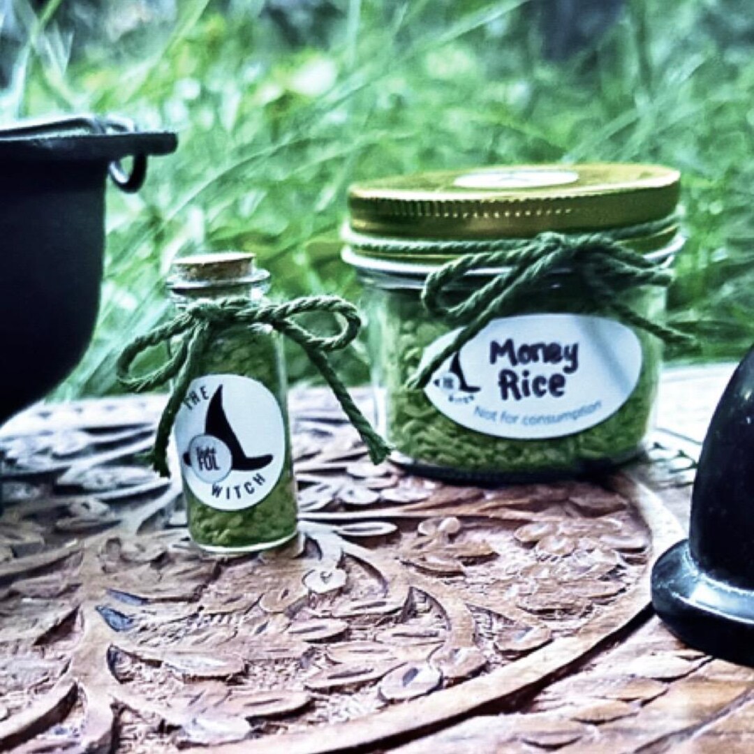 The Lightful Witch's ALL NATURAL Green Money Rice — NO Dyes • 2 Sizes ...